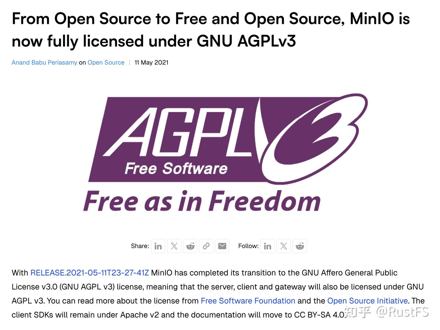 MinIO 与开源渐行渐远，选择 RustFS 的五大理由！ - 知乎