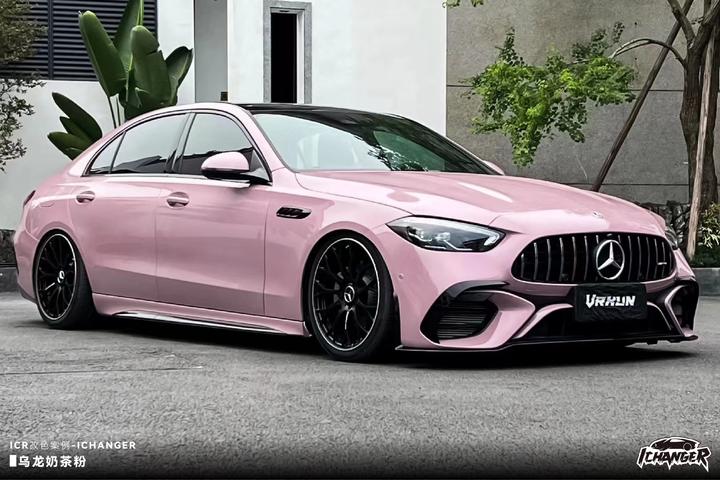 奔驰C260L-Ichanger改色膜乌龙奶茶粉， 真的是美到戳心巴 - 知乎