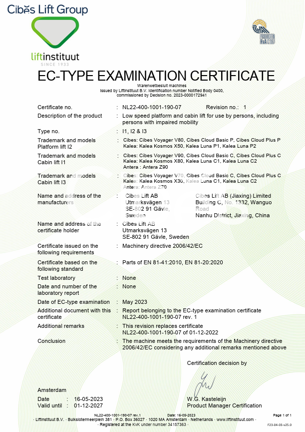 西柏思Cibes别墅电梯荣获EN 81-41:2010和EN 81-20:2020认证，品质可靠保障用梯的安全与舒适 - 知乎