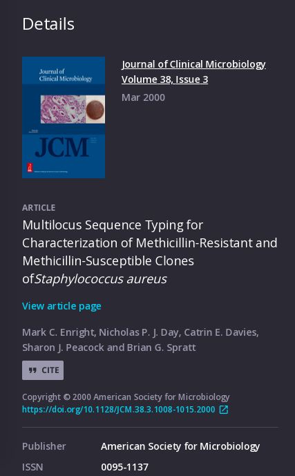 MLST：医院鉴定病原菌分型的必备方法！ - 知乎