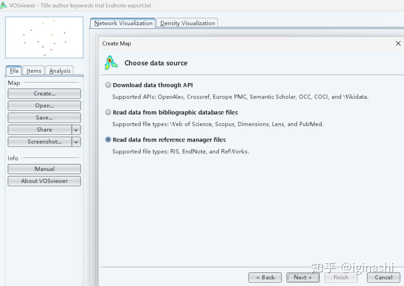 VOSviewer Endnote Excel制作作者关系图 关键词共现图 - 知乎