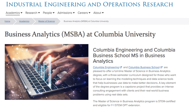 美国研究生项目 | 哥伦比亚大学 - 商业分析硕士 - Columbia University - MS in Business Analytics (MSBA) Program - 知乎