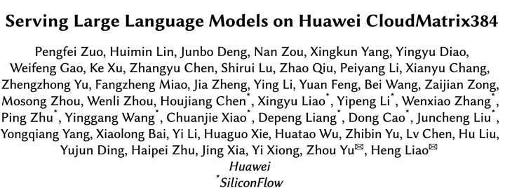 《Serving Large Language Models on Huawei CloudMatrix384》 学习笔记 - 知乎