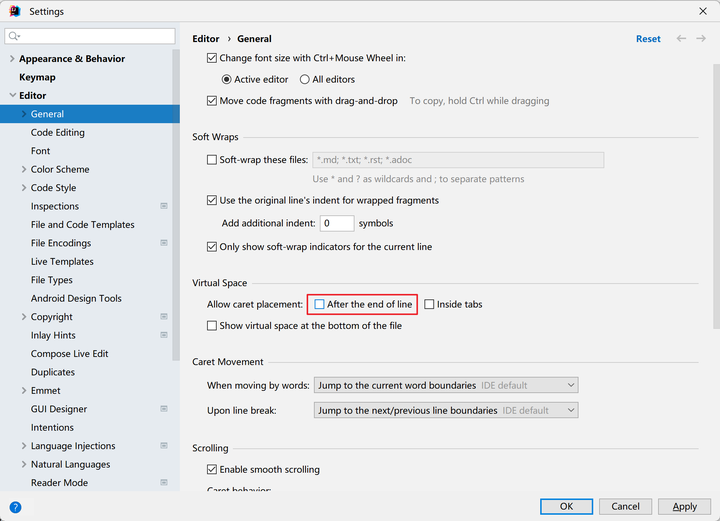 解决 IntelliJ IDEA 中任意点击后光标不定位到行尾的方法 - 知乎