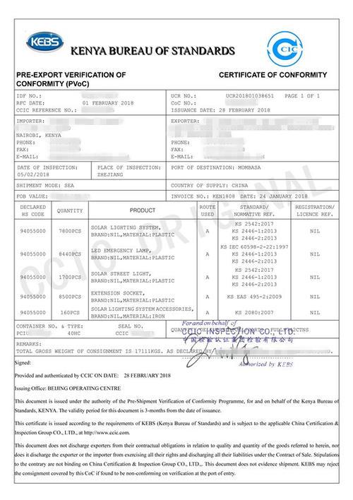 KEBS肯尼亚标准局PVOC认证流程 肯尼亚PVoC认证快速发证 PVoC包拿证 - 知乎