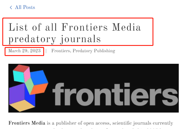 被扣上 “掠夺性期刊”帽子后，Frontiers in Oncology还能投吗？ - 知乎