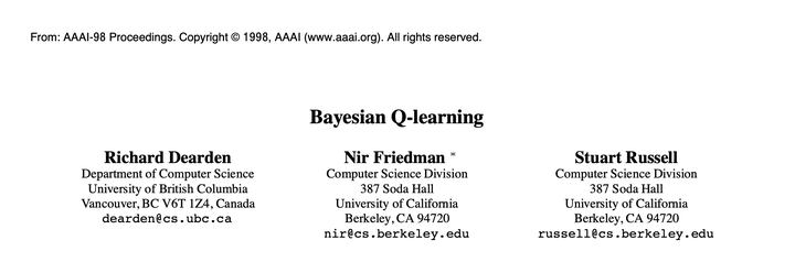 【强化学习 154】Bayesian Q-learning - 知乎