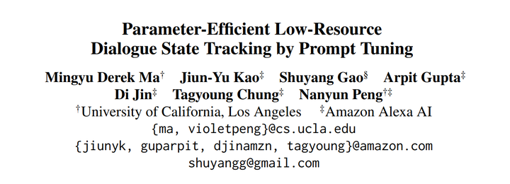 Parameter-Efficient Low-Resource Dialogue State Tracking by Prompt Tuning - 知乎