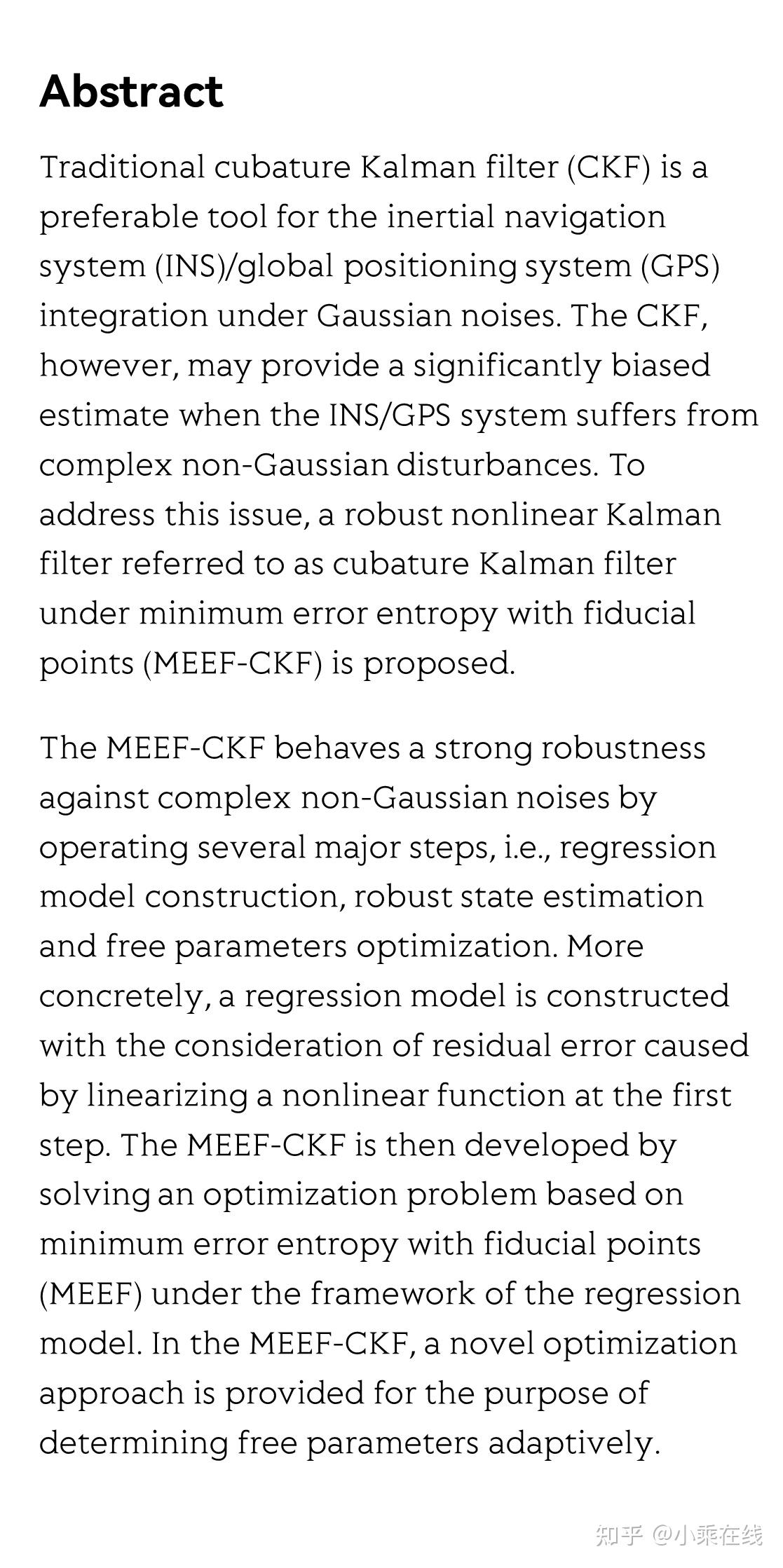 Cubature Kalman Filter Under Minimum Error Entropy With Fiducial Points ...
