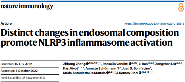 Nat Immunol | 揭示NLRP3炎症小体感应内吞体应激的机制 - 知乎