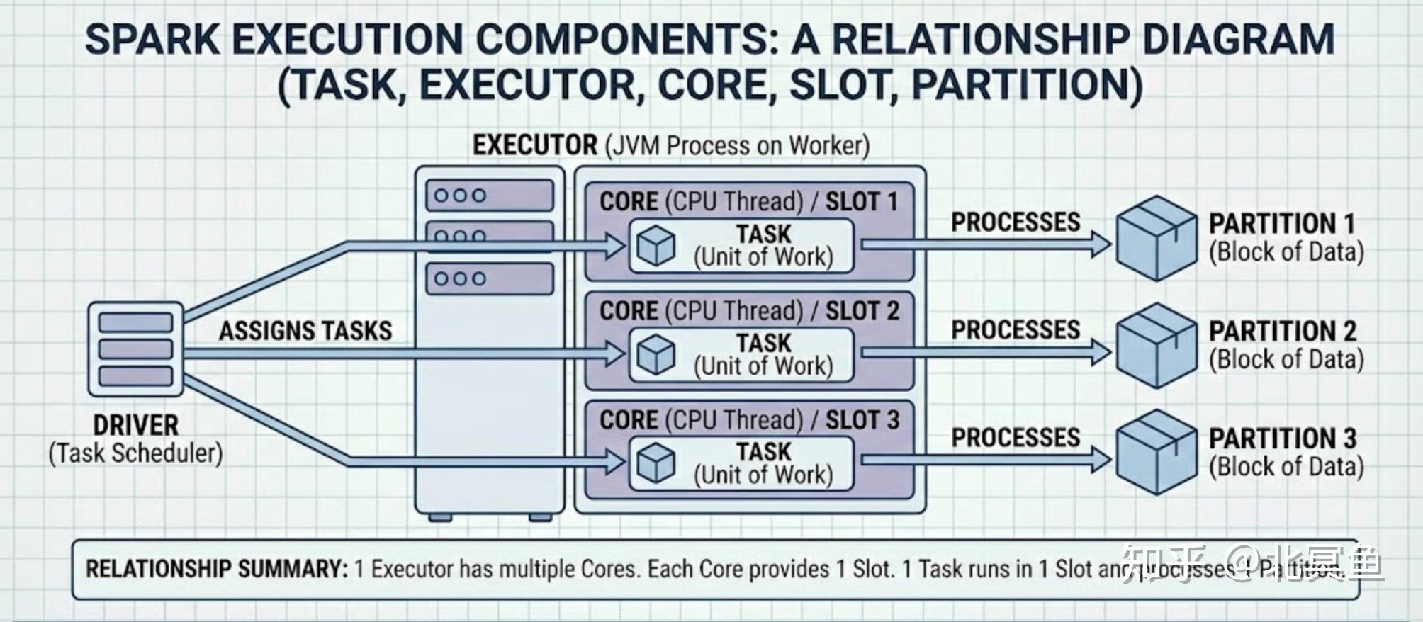 Task、Executor、Core、Slot、Partition 的关系图（大数据新人必看 | Spark 运行组件与关系彻底讲透） - 知乎