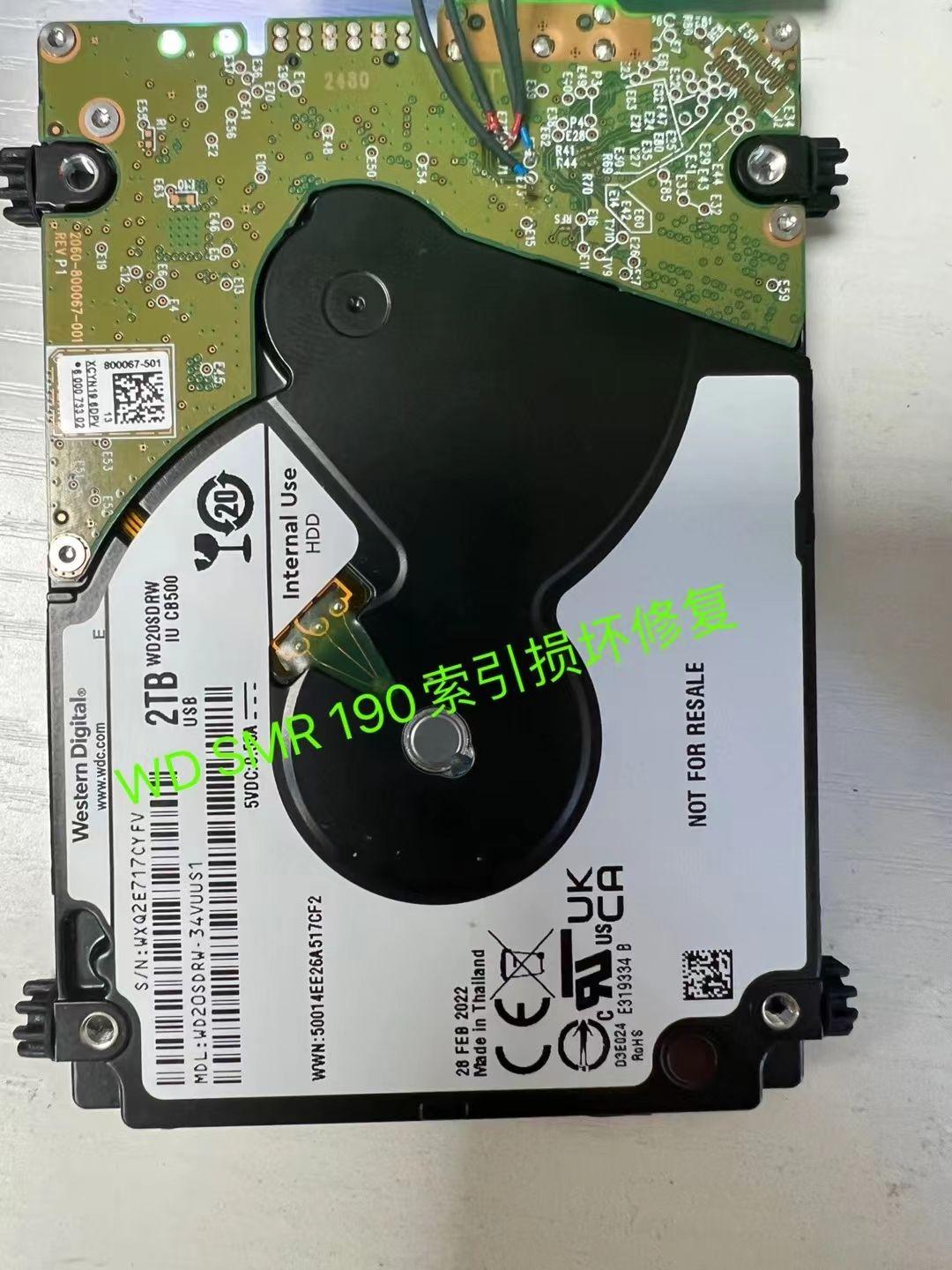 案例展示：WD SMR 2TB 190模块损坏 带目录恢复成功 - 知乎