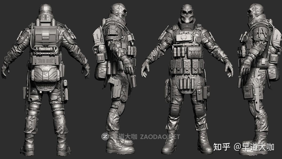 ZBrush+Maya AAA游戏人物角色建模贴图渲染全流程教程 中文字幕 AAA Game Character Creation Step ...