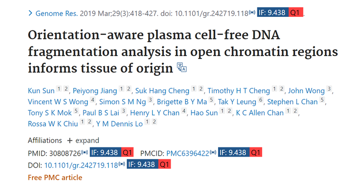 cfDNA组织溯源——OCF（定向感知cfDNA片段化）分析 - 知乎