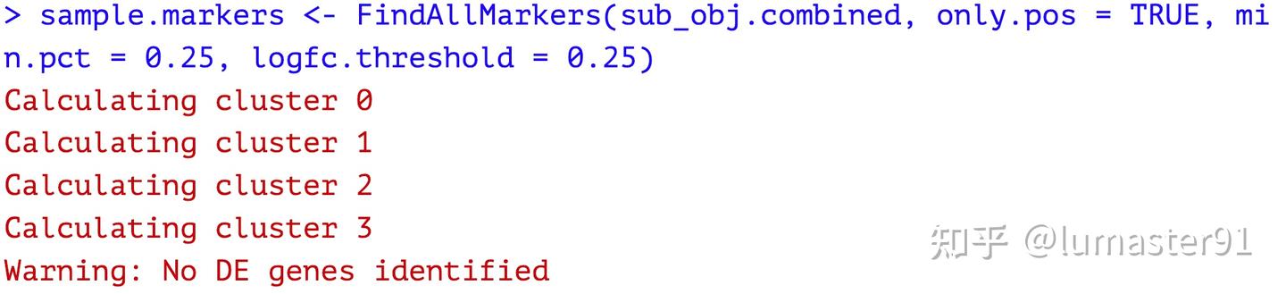 FindAllMarkers出现bug：“Warning: No DE genes identified”该怎么办 - 知乎