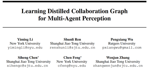 引入知识蒸馏的协同感知：Learning Distilled Collaboration Graph for Multi-Agent Perception - 知乎