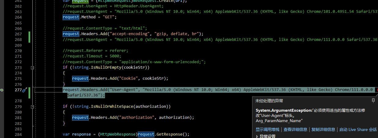 报错:必须使用适当的属性或方法修改“User-Agent”标头 - 知乎