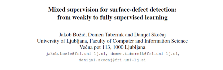 论文阅读 CI2021 Mixed supervision for surface-defect detection: from weakly to fully supervised ...