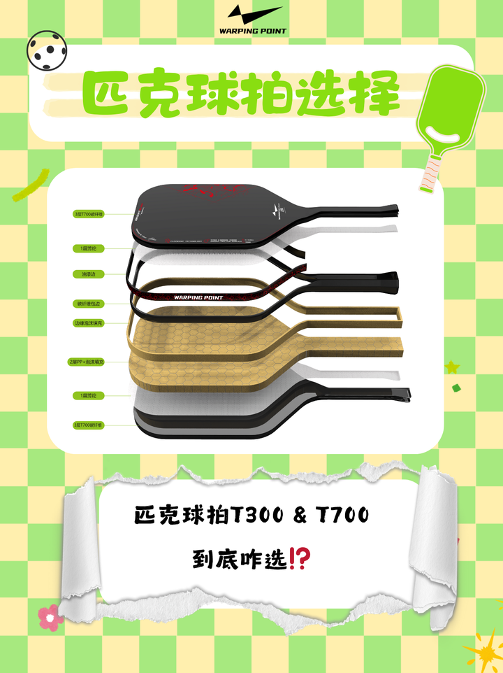 球拍参数拆解 | 匹克球拍选T300还是T700？ - 知乎