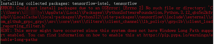 pip install tensorflow 报错OSErrno [Errno 2] - 知乎