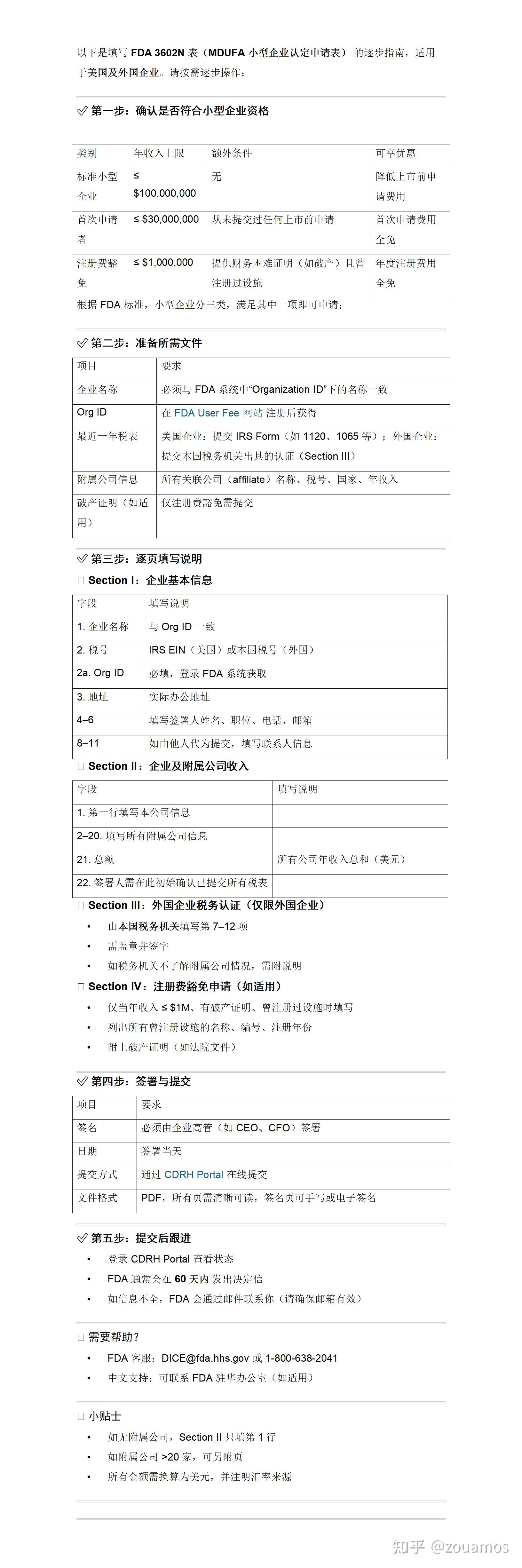 如何填写 FDA 3602N 表（MDUFA 小型企业认定申请表） - 知乎