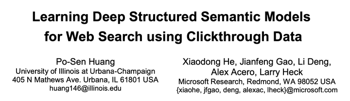 [原汁原味译经典]基于点击数据的网页搜索深度结构化语义模型DSSM | Microsoft | Learning Deep Structured Semantic Models - 知乎