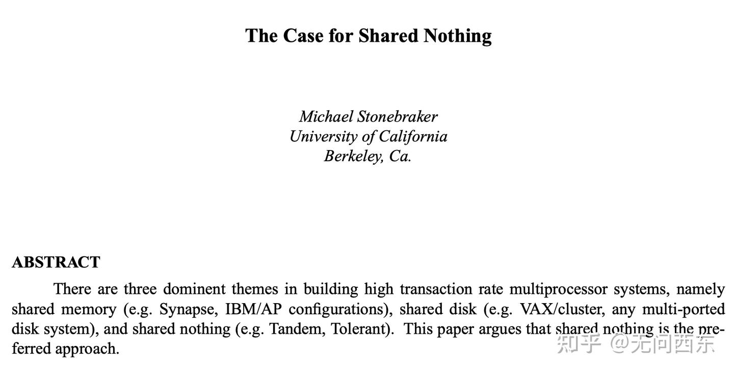 分布式系统的先见之明：Shared Nothing架构 - 知乎