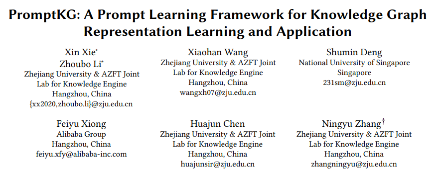 PromptKG: A Prompt Learning Framework for Knowledge Graph Representation Learning and ...