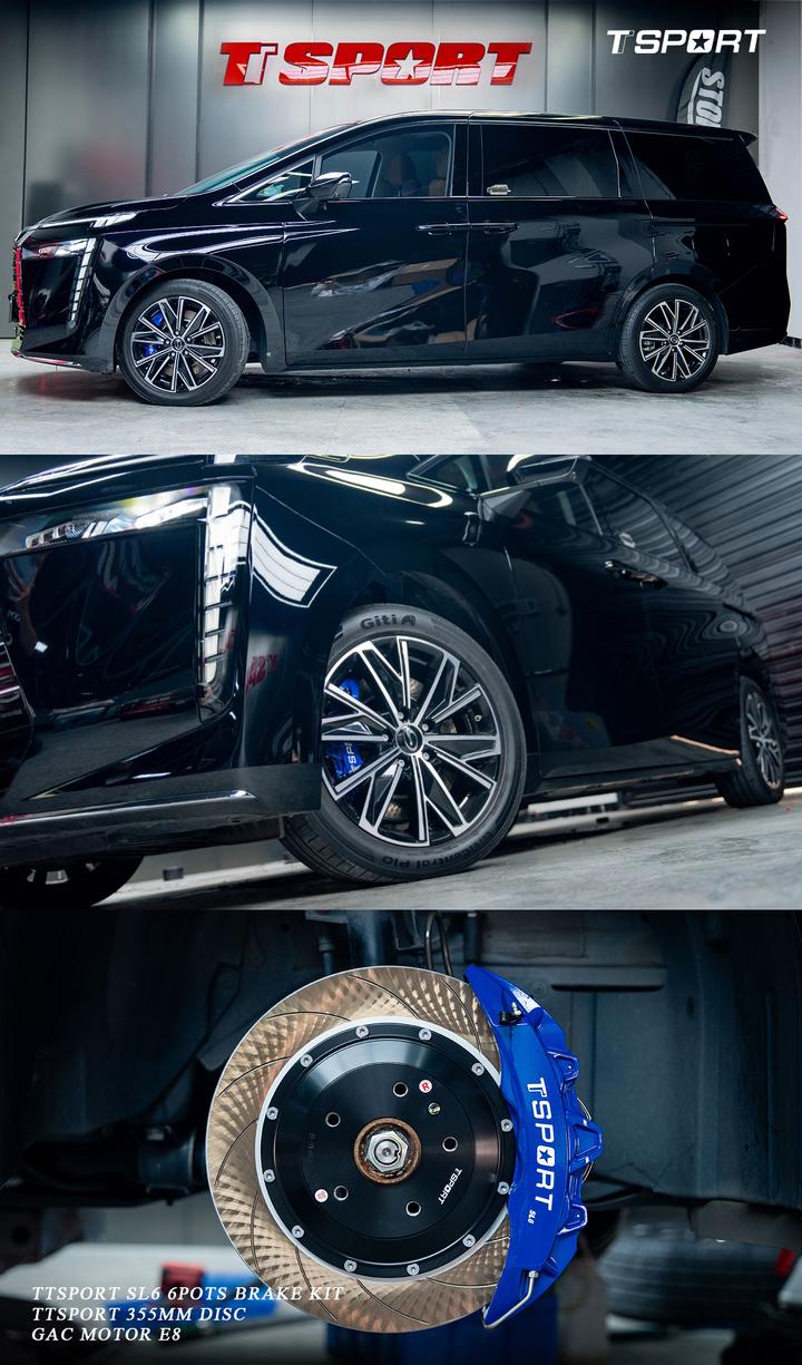 传祺E8改装刹车升级TTSPORT SL6六活塞，原装轮毂无需法兰直装 - 知乎
