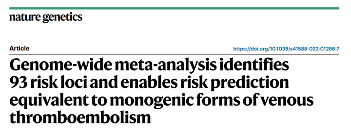 文献精读之meta分析+孟德尔随机化|Nature Genetics：全基因组meta分析确定了93个风险位点，并实现了单基因形式静脉血栓栓塞的风险预测 - 知乎