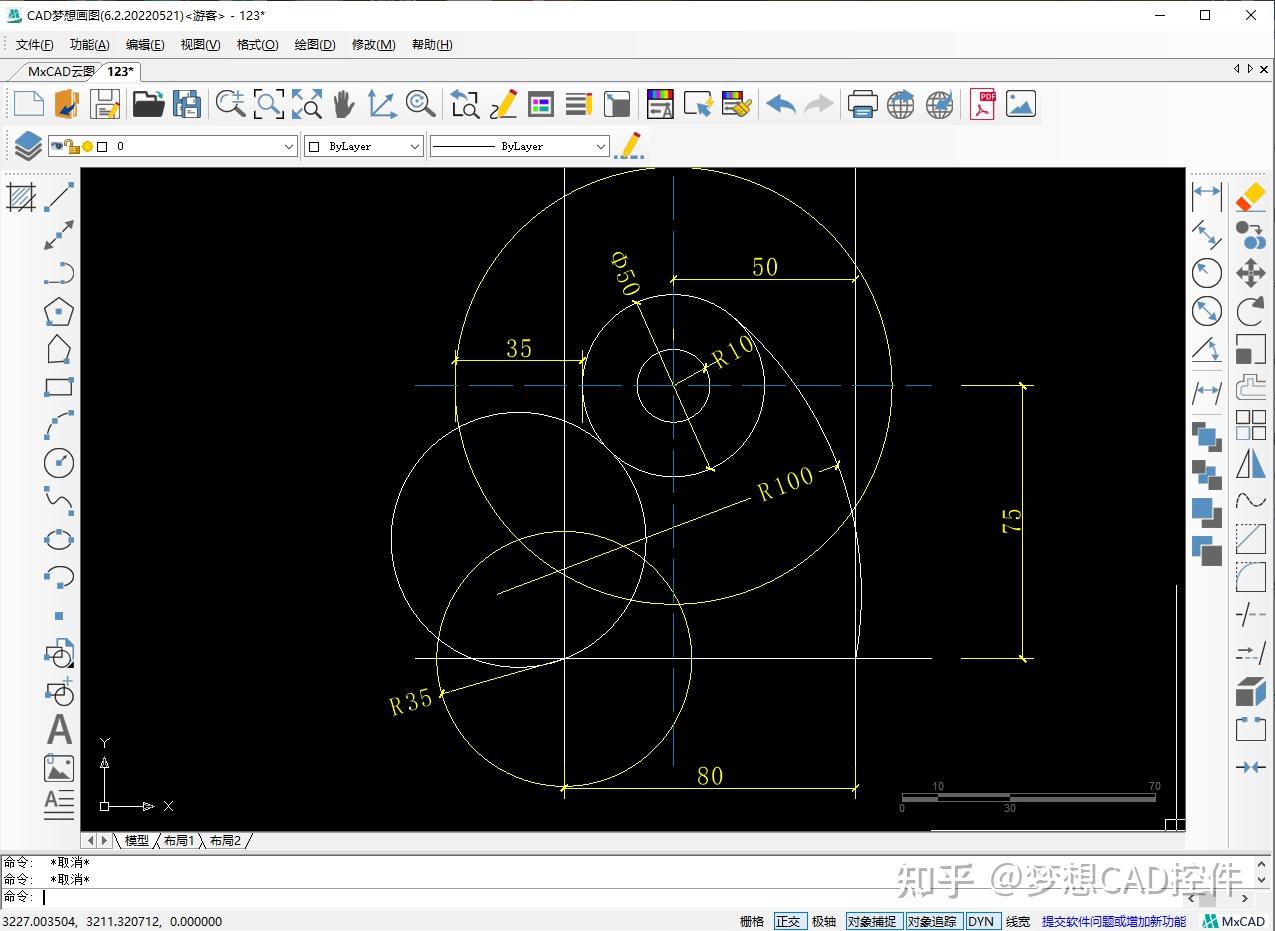 使用CAD圆形辅助寻找圆心 - 知乎