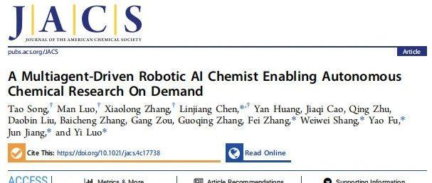JACS | 多智能体驱动的机器人AI化学家实现按需自动化化学研究 - 知乎