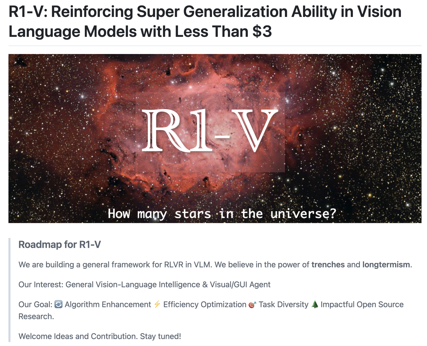 R1-V 突破 2K Star，持续进化中！ - 知乎