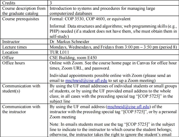 COP 5725 Database Management Systems - 知乎