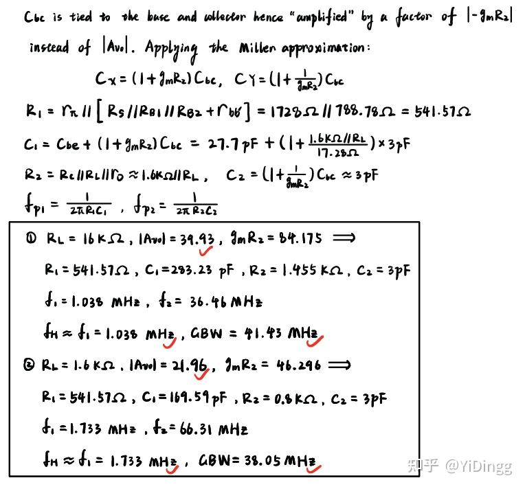 共射放大器米勒效应举例分析 (An Example of Miller Effect in Common-Emitter Stage) - 知乎