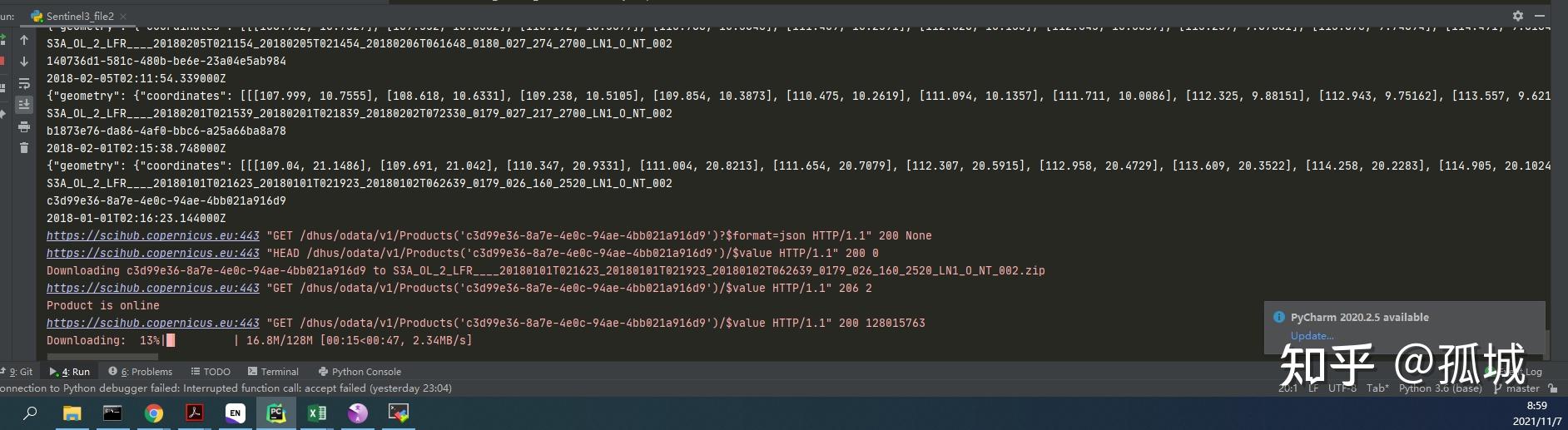Python 下载哨兵Sentinel数据（Sentinel-1~3） - 知乎
