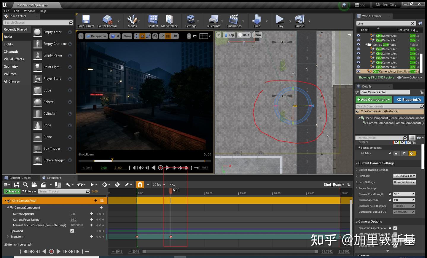 使用UE4 Sequencer制作摄像机漫游 - 知乎