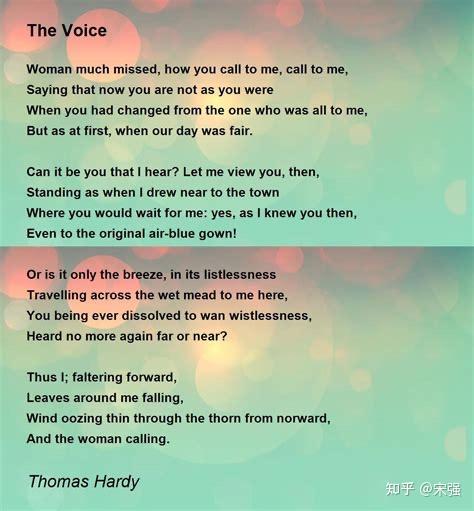 Thomas Hardy(托马斯·哈代)《The Voice》《声音》解析 - 知乎