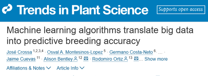 Trends Plant Sci. | 机器学习和大数据在植物育种中的应用方法 - 知乎