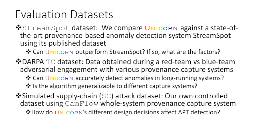 NDSS 2020 | UNICORN: Runtime Provenance-Based Detector for Advanced ...