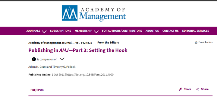 如何撰写引言？Publishing in AMJ—Part 3: Setting the Hook - 知乎
