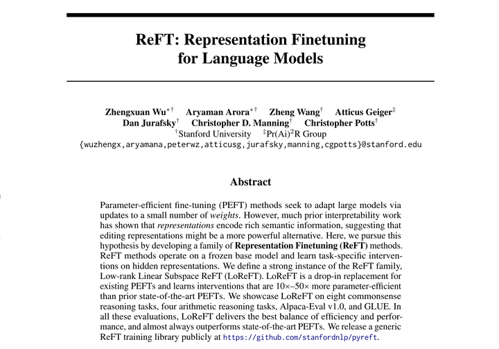 【LLM】ReFT：语言模型的表征微调 - 知乎