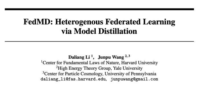 arXiv'19 FedMD: Heterogenous Federated Learning via Model Distillation - 知乎