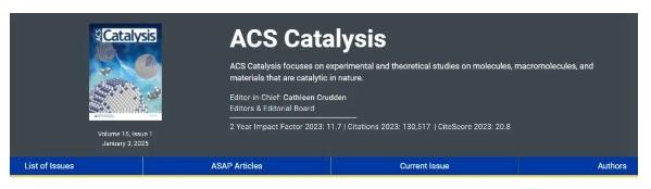 ACS Catalysis高分期刊，中科院1区，年刊文1000＋，对国人友好！ - 知乎