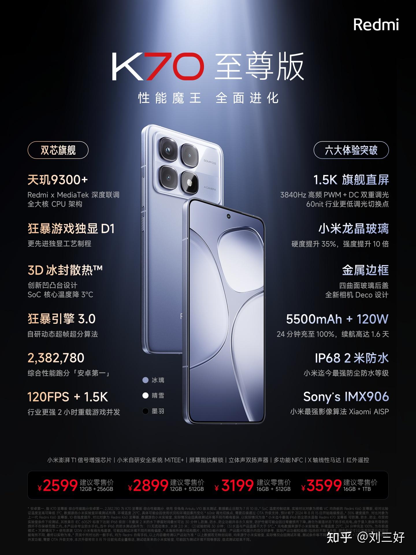 2599起，Redmi K70 至尊版：极致性价比又回来了 - 知乎