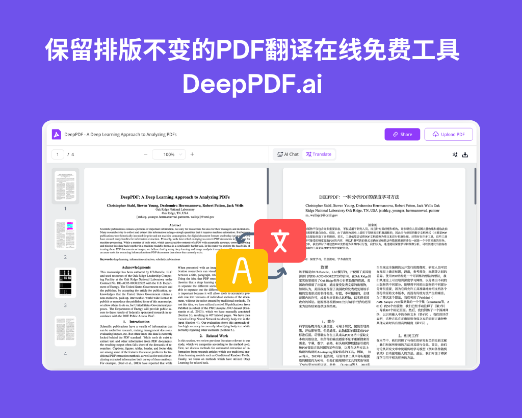DeepPDF - 保留排版不变的PDF翻译在线免费工具 - 知乎