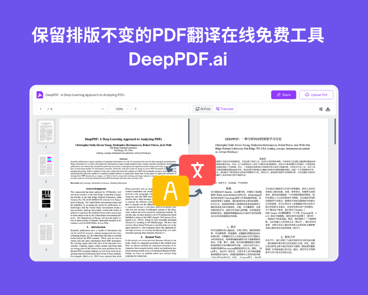 DeepPDF - 保留排版不变的PDF翻译在线免费工具 - 知乎