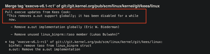 Linux 6.1 已彻底清除 a.out 代码 - 知乎