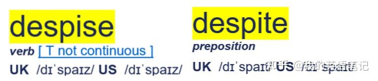 despise & despite - 知乎