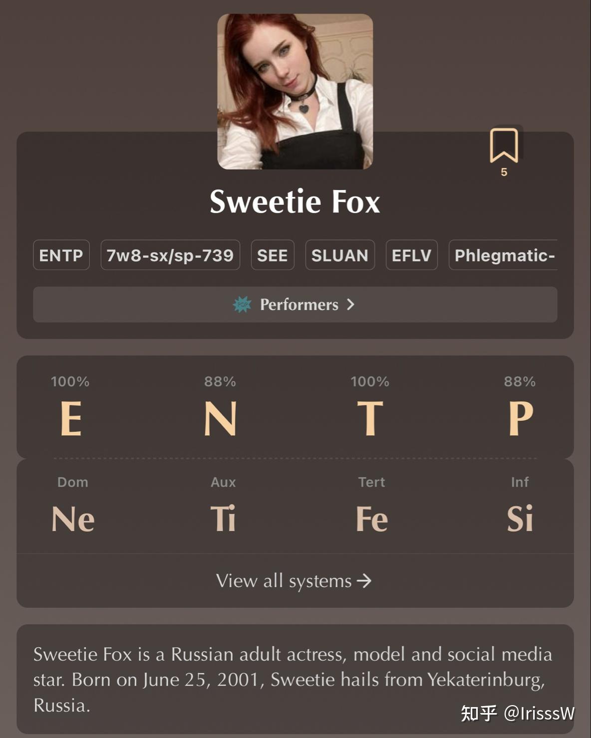 sweetie fox的MBTI是什么？ - 知乎